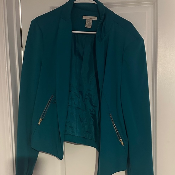 WD.NY | Jackets & Coats | Wdny Teal Blazer With Zipper Pockets | Poshmark